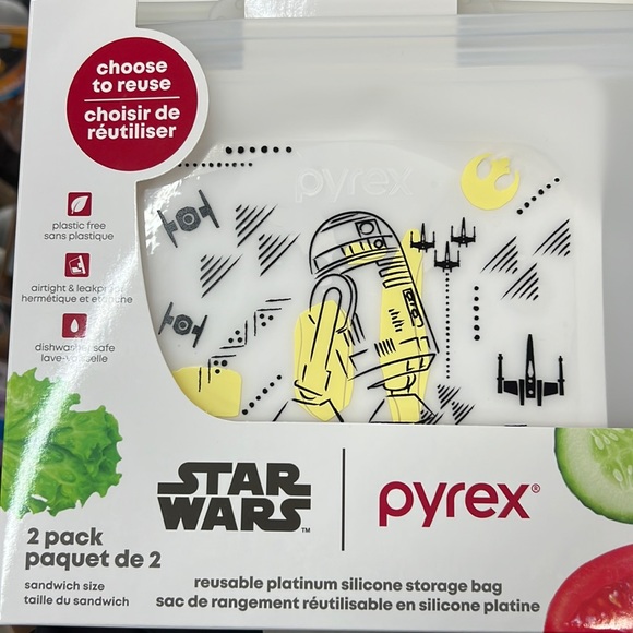 Pyrex | Kitchen | Star Wars Pyrex Platinum Siliconestorage Bags ...